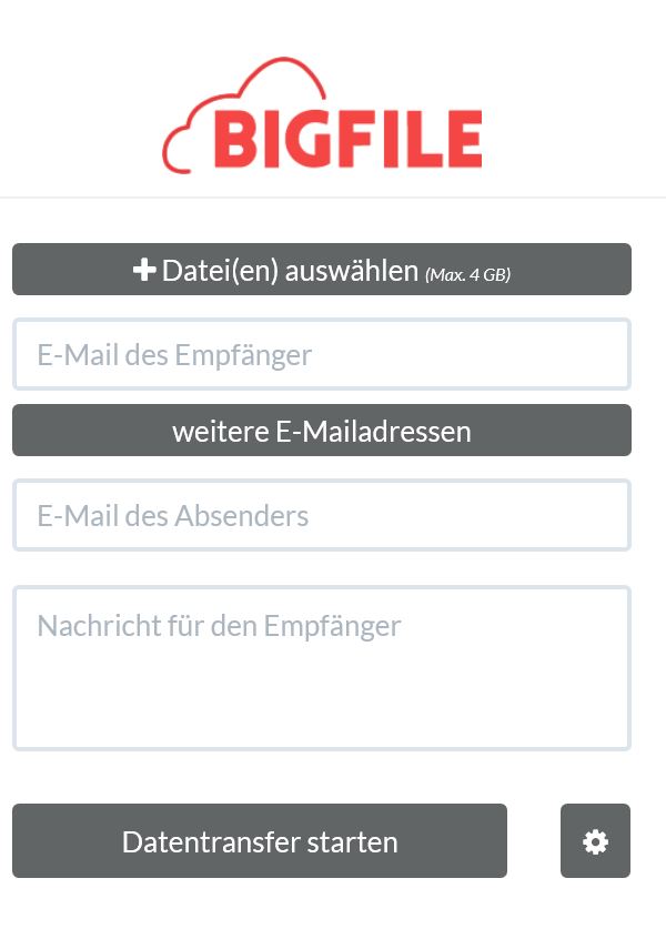 Dateien per Email versenden - Bigfile.ch Filesharing